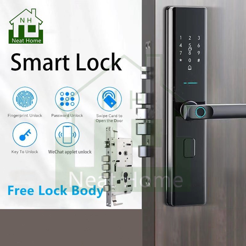 Smart Door Lock Fingerprint Ic Card Password Key Electronic Biometric ...