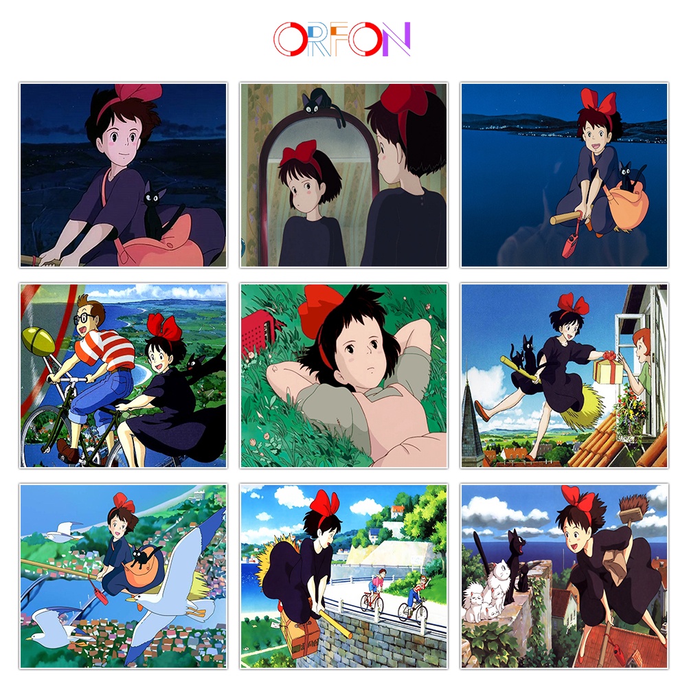 [ORFON] Paint by numbers 40*50cm DIY frame hand-painted by Hayao Miyazaki's work " Kiki's ...