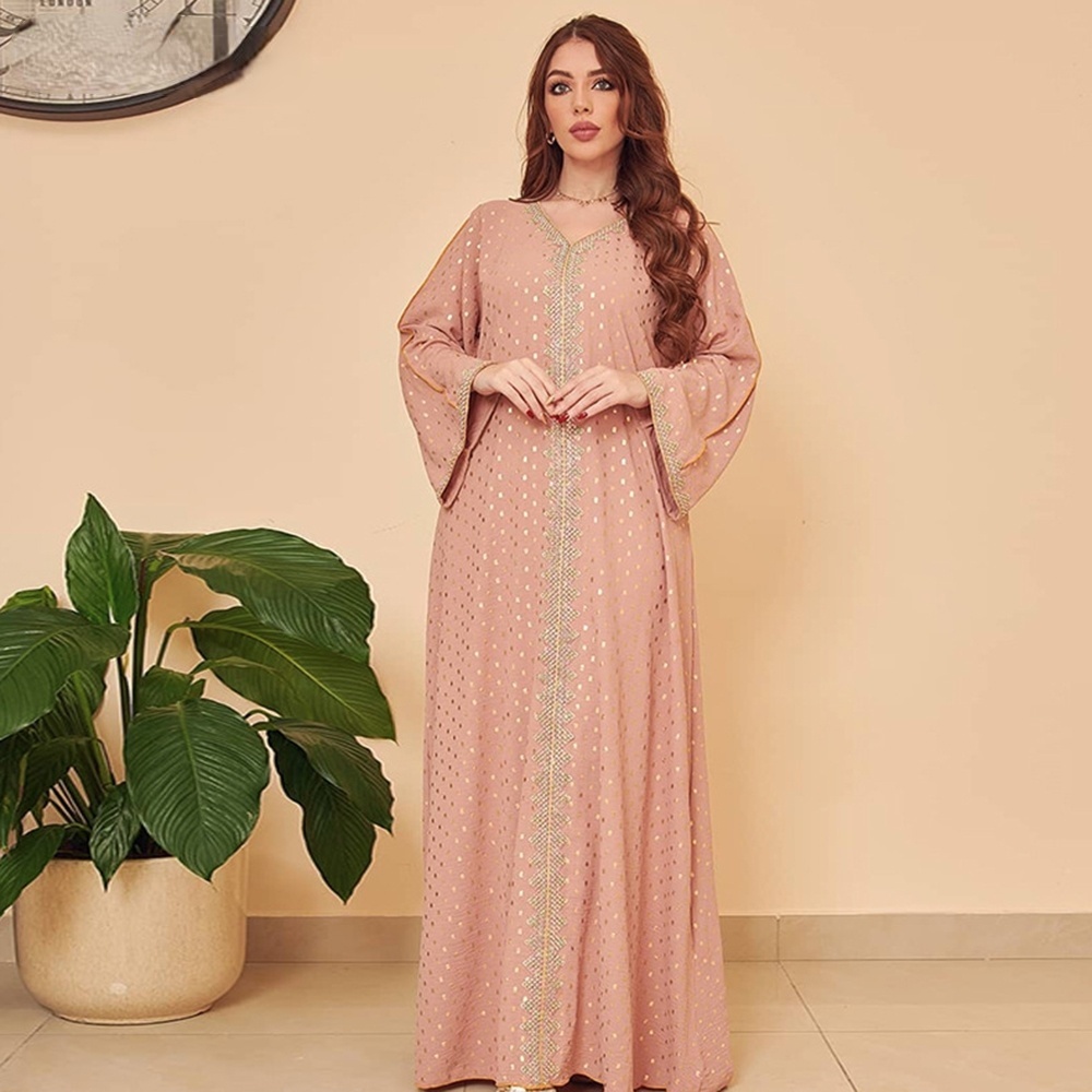 Gilded Muslim Dubai Abaya Dress Middle East Turkey Arabic Oman Moroccan ...