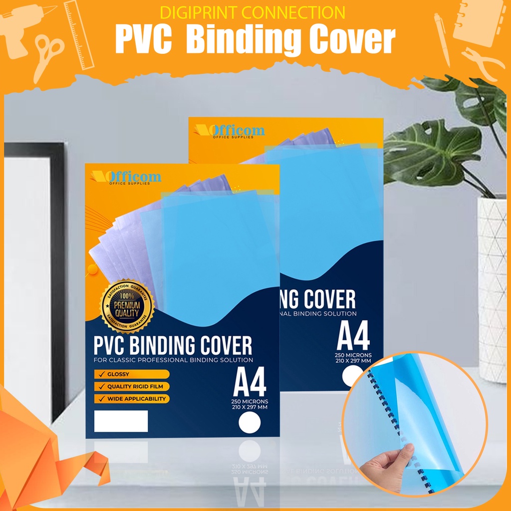 PVC Binding Cover 100pcs Blue 200 microns A4 | Short | Legal Officom ...