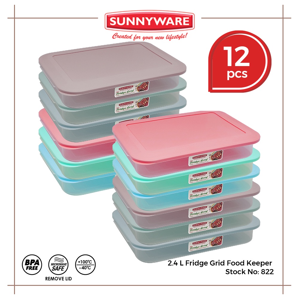 12pcs 2.4 L Fridge Grid Food Keeper [Sunnyware 822] | Plasticware ...