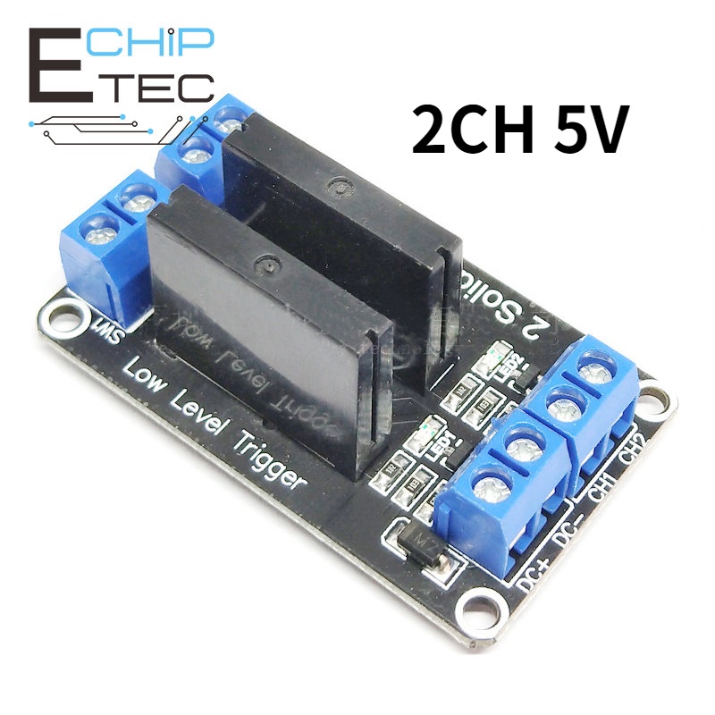 2 Channel 5V Low Level Solid State Relay Module with Fuse Solid State ...