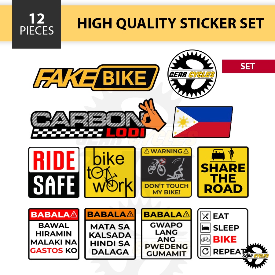 12PCS Sticker Set Water Proof High Quality Mountain Road Bike MTB ...