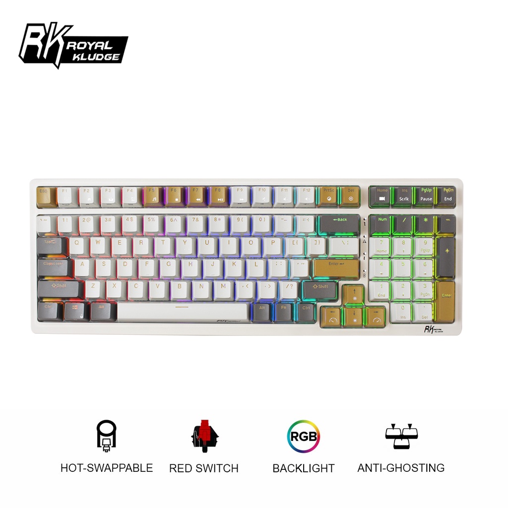 RK Royal Kludge RK98 96% Limited Edition Wireless Keyboard Tri-Mode Hot ...