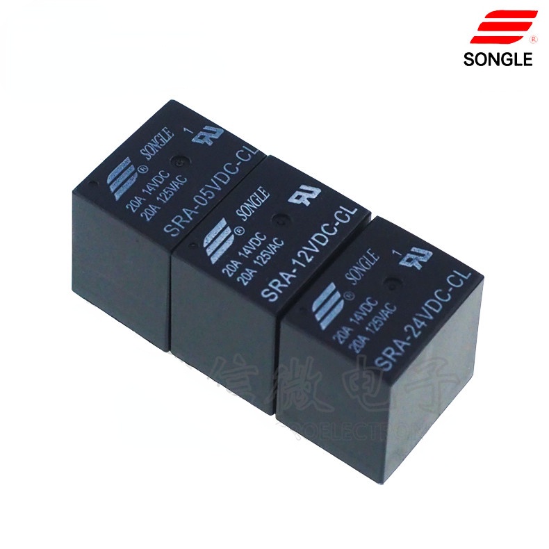 Black Songle Relay SRA-05V 12V 24VDC-AL-CL T74 20A Original 4 Pins 5 ...