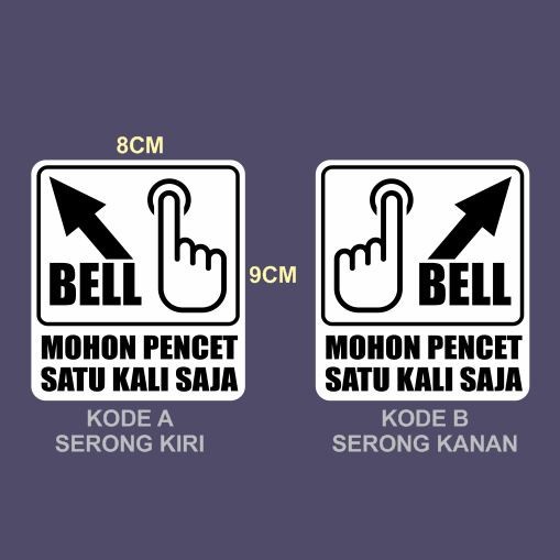 TOMBOL Cutting Sticker Home Bell One Time Push Button 8x9cm Bell Bell ...