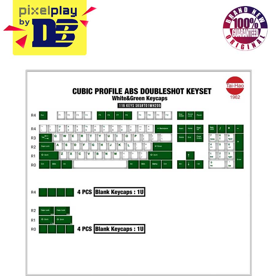 Taihao Double Shot ABS-Cubic Profile Keycaps Set For CherryMX Switch ...