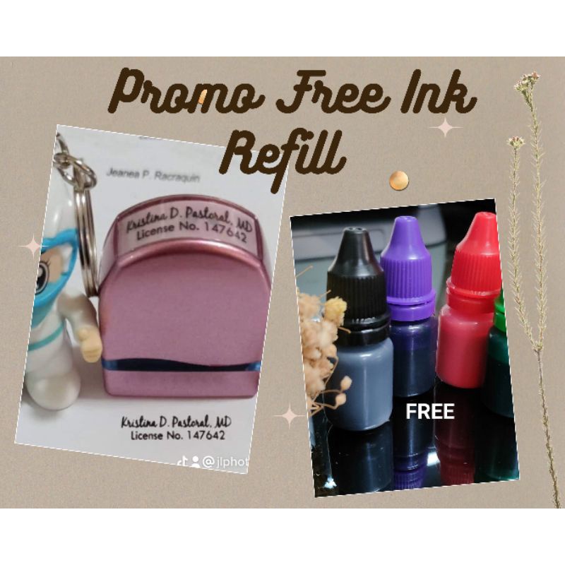 FREE INK REFILL Glossy Personalized Customized Self Inking Stamp Trodat | Shopee Philippines