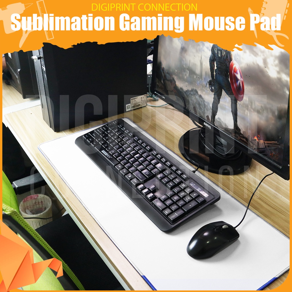 Gaming Mouse Pad White Lining 70cm x 30cm x 5mm Sublimation Thick Anti ...