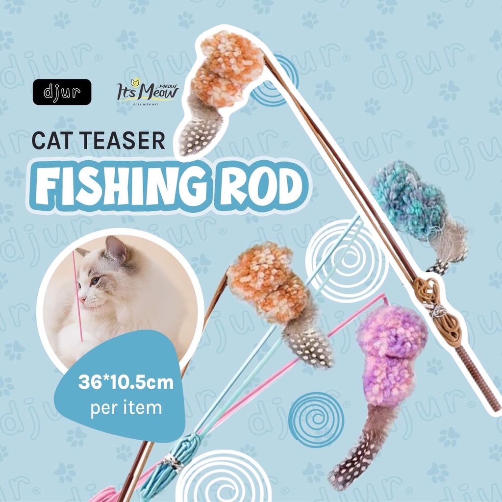 IT'S MEOW MEOW Cat Teaser Elastic Cat Fishing Rod Interactive Cat Toy ...