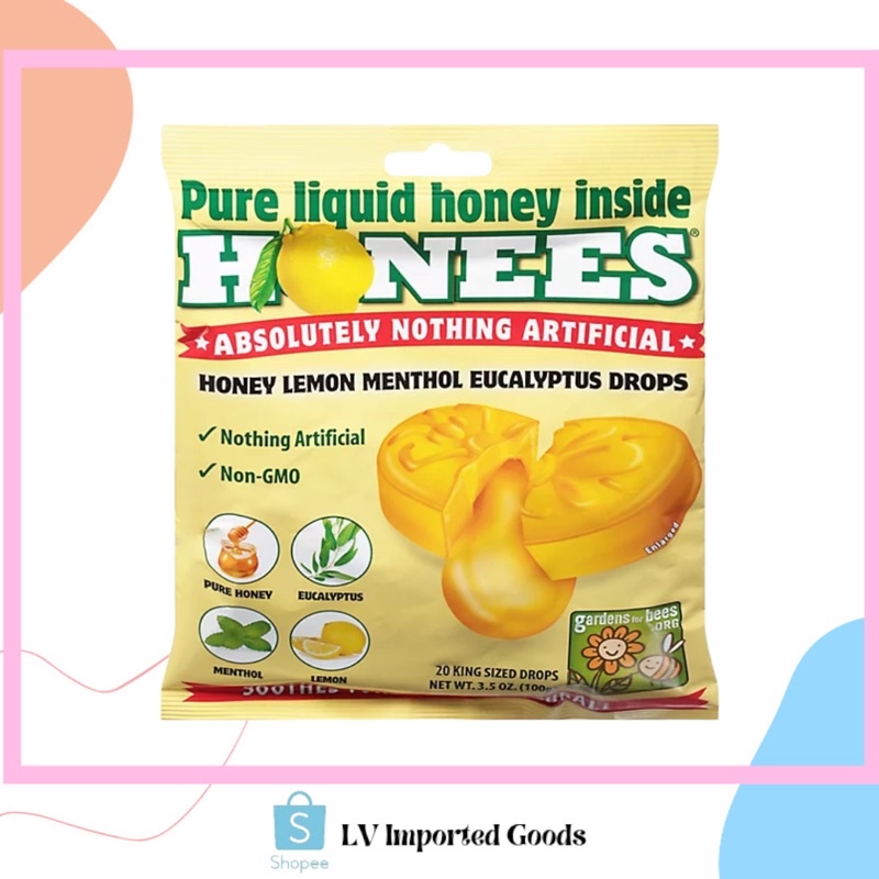 HONEES Cough Drops Honey Lemon Menthol - 20 Count | Shopee Philippines