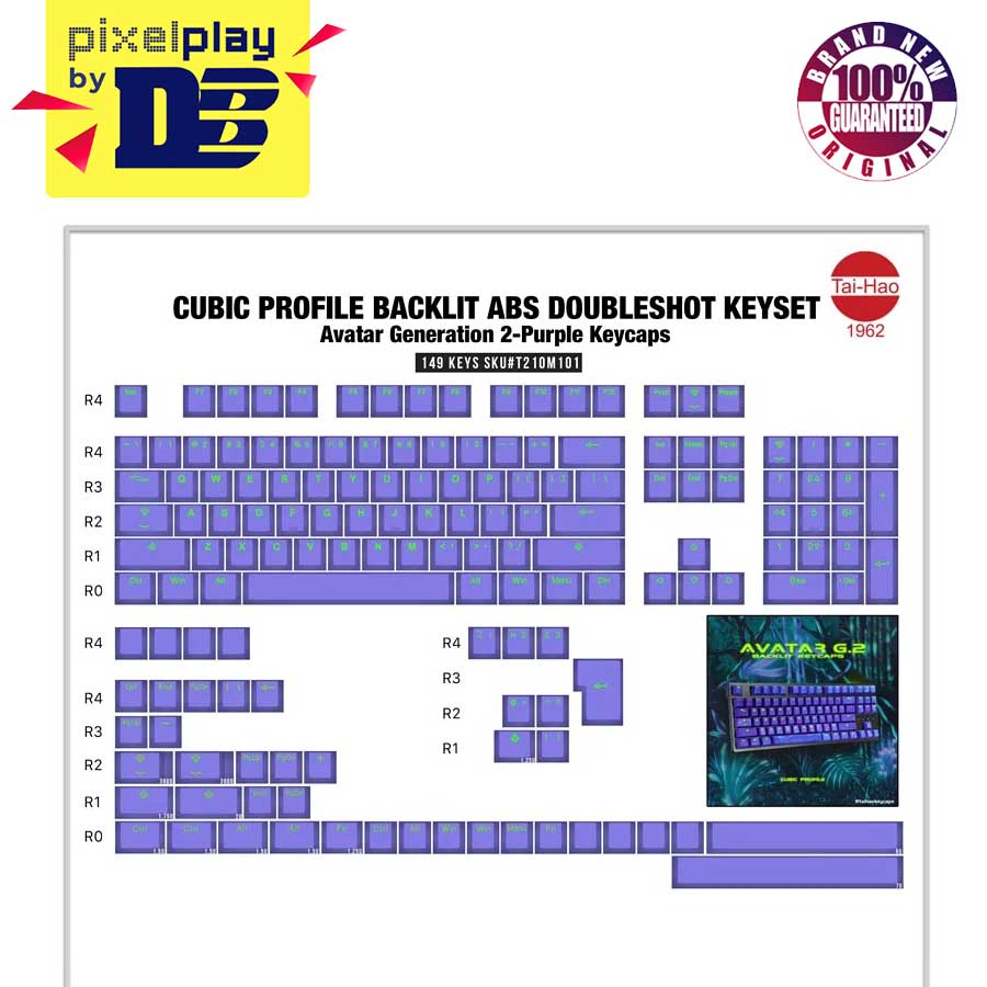 Taihao Double Shot ABS-Cubic Profile Keycaps Set For Cherry MX Switch ...