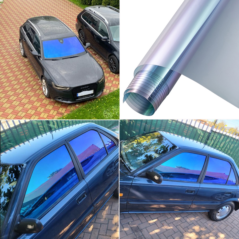 50x300cm Blue Chameleon VLT 67% Car Window Tint Solar Film Shades ...