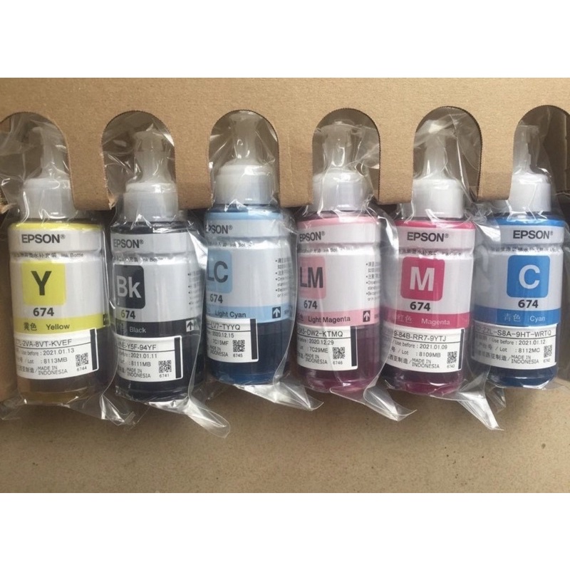 EPSON DYE INK ORIGINAL 674 SOLD IN SET 6 COLORS | Shopee Philippines