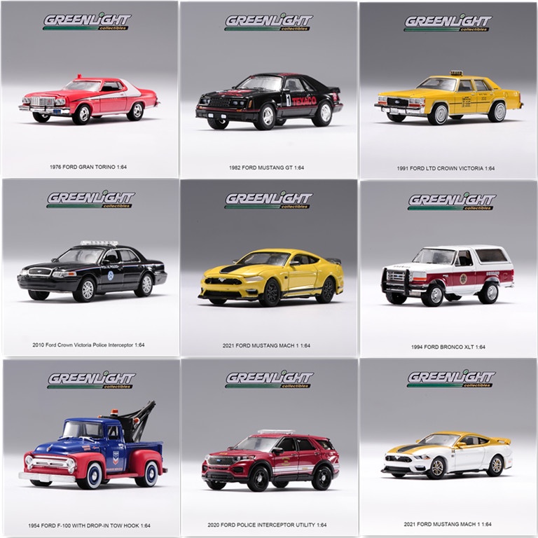 GREENLIGHT 1/64 Scale Alloy Car Model Ford Mustang/SUV/fire truck ...