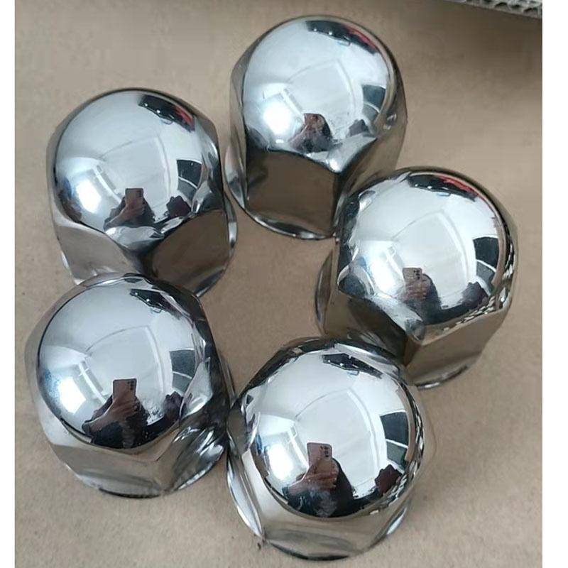 Hub nut cover 41mm 20/10pc Large Truck Tractor Tire Nut Cover Chrome ...