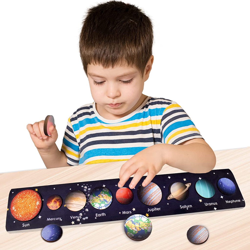 Wooden Puzzles for Toddlers, Space Puzzle for Solar System, Educational ...