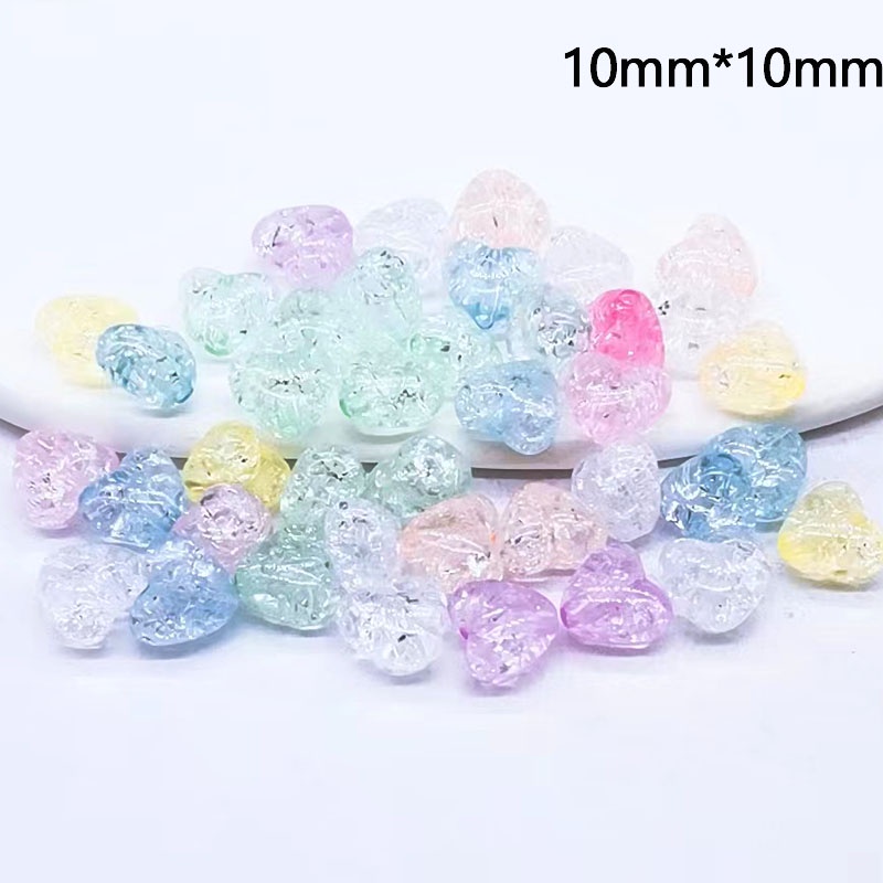 20 Colorful Acrylic Star Cracked Beads Ice Cracked Burst Beads Diy ...