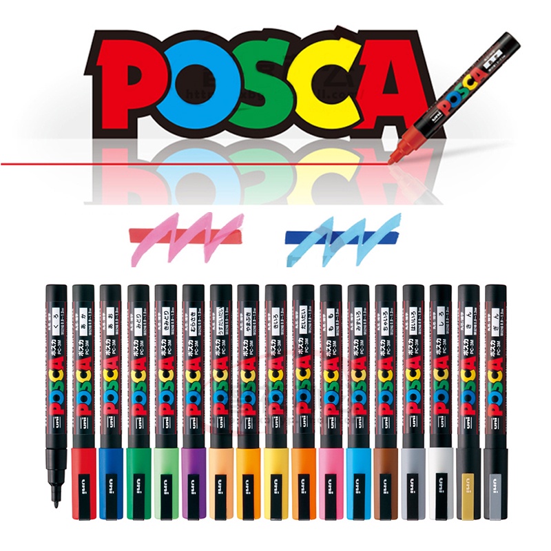 UNI POSCA Marker Pen PC-3M Poster Advertising Art Supplies Office ...