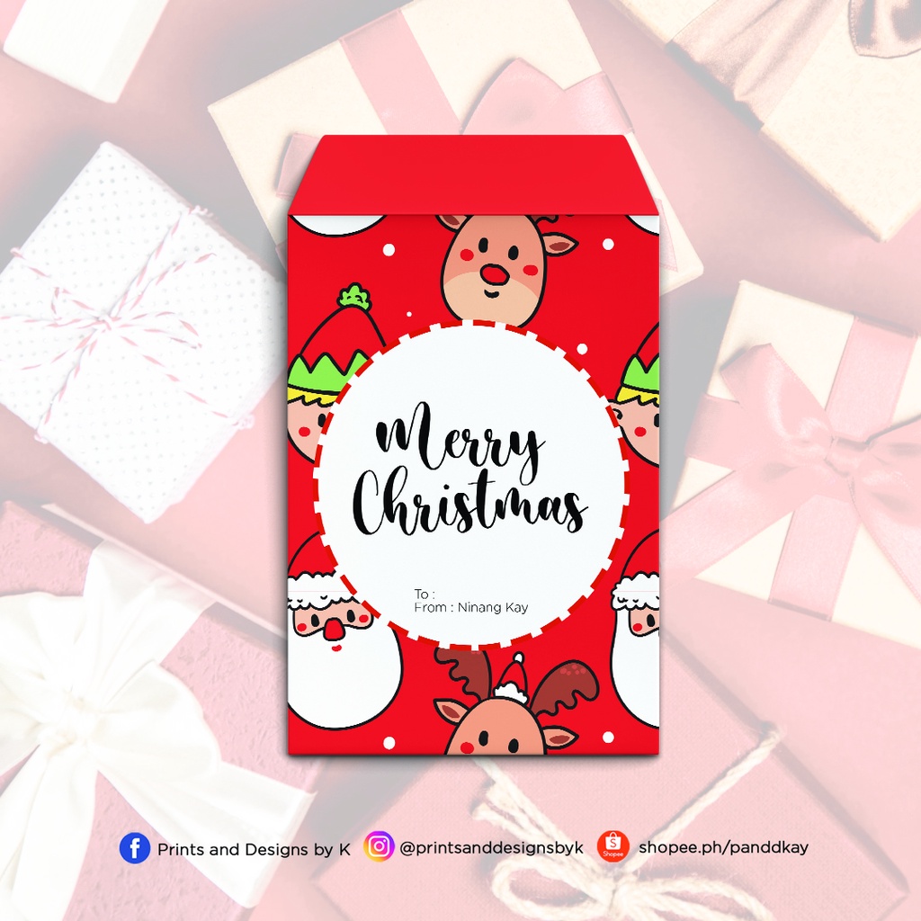 Christmas Money Envelope 2021 PERSONALIZED (Angpao) - P&DK | Shopee ...