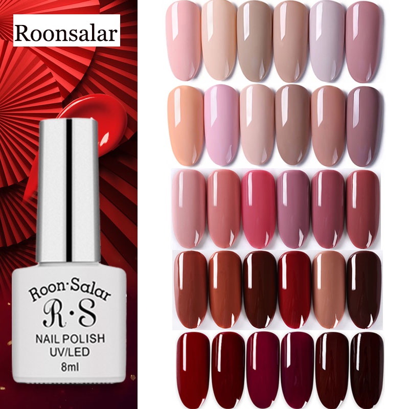 UV Gel Nail Polish Pure Color Nail Art Long Lasting Soak Off Gel Polish ...