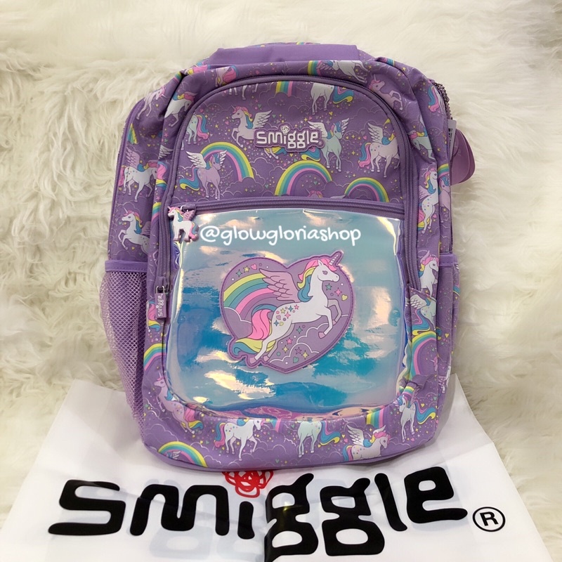 Smiggle beyond classic backpack Unicorn Lilac | Shopee Philippines