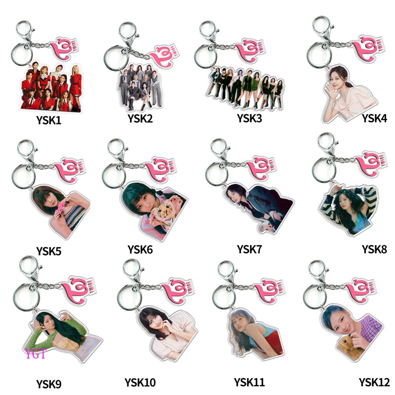 YGT KPOP TWICE Acrylic Keychain Double-Sided Figure Printing TZUYU ...
