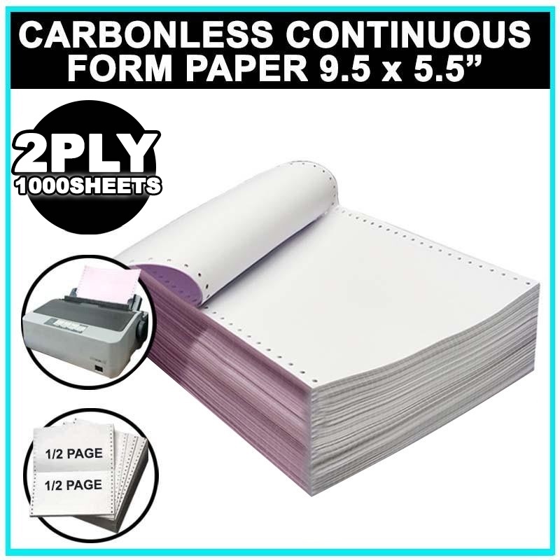2 Ply Carbonless Continuous Paper for Dot Matrix Printer 1Half and ...