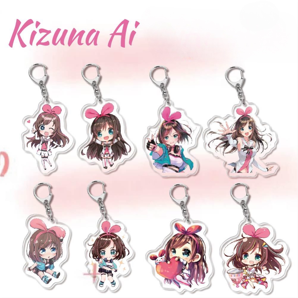 Hololive Vtuber Girls Kizuna AI Anime Acrylic Pendant Figure Keychain ...