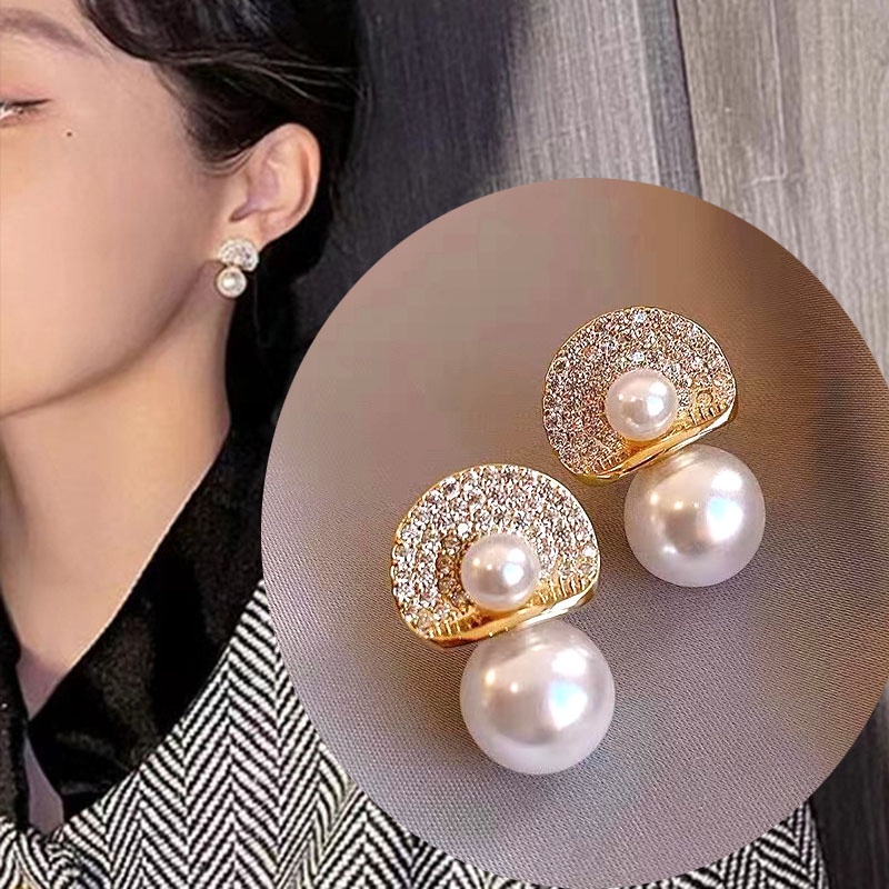 Korean Version Temperament Golden Pearl Niche High-End Design Simple ...