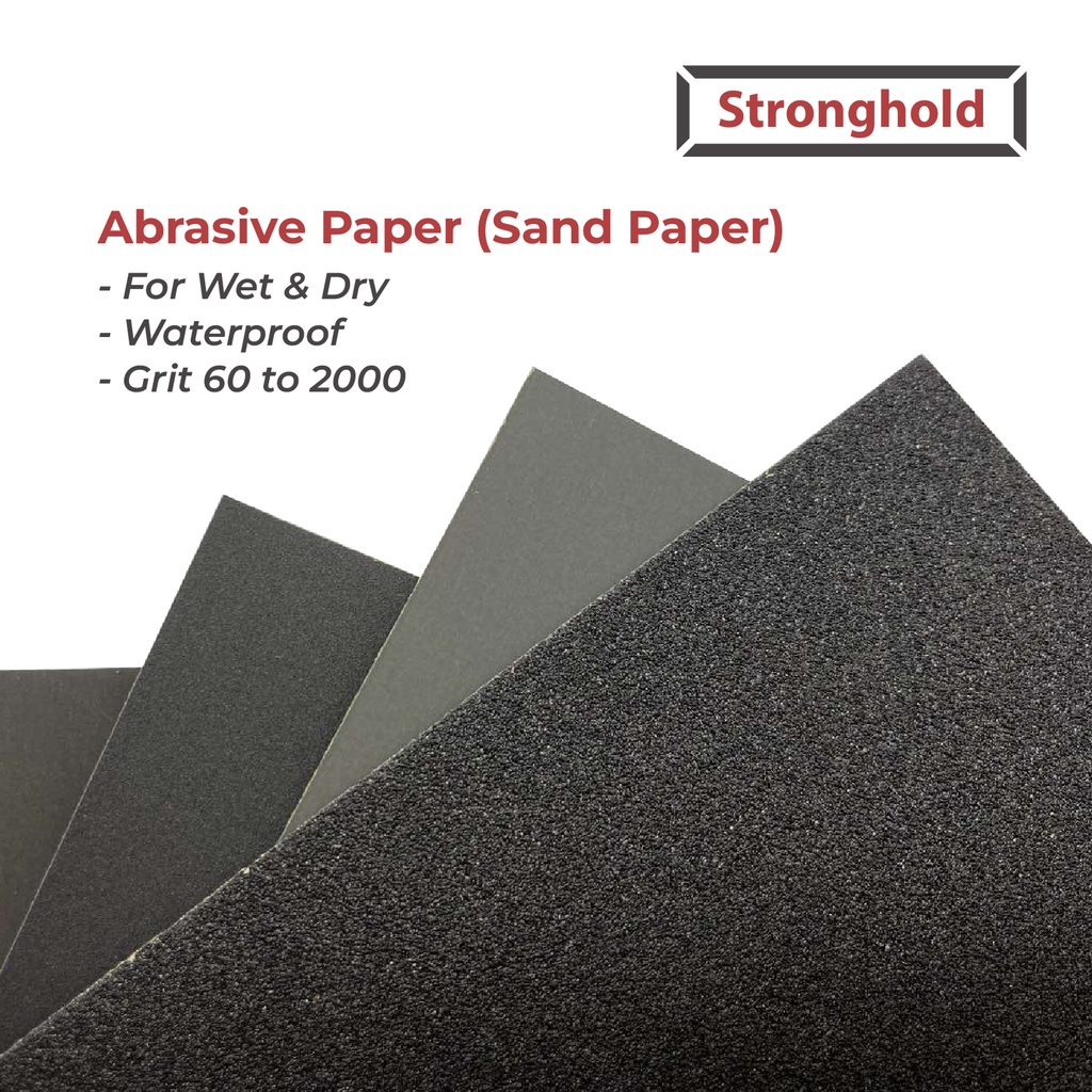 STRONGHOLD Abrasive Wet and Dry Waterproof Sand Paper 50 pcs (GRIT 60 ...