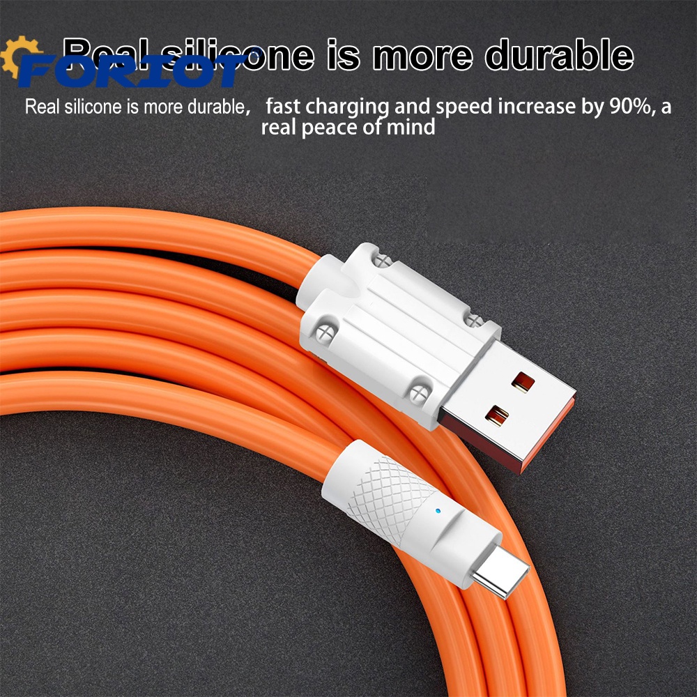 FORIOT Liquid Silicon USB Data Cable Fast Charging Charger Cable for ...