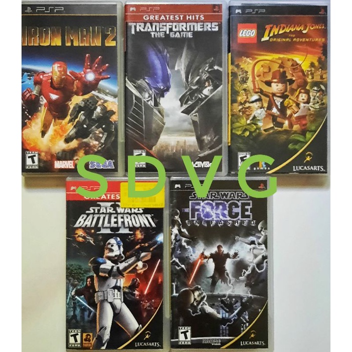 PSP Iron Man 2•LEGO Indiana Jones•Star Wars Battlefront II•The Force ...
