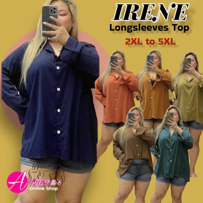 AOS PLUS SIZE IRENE BANGKOK POLO BLOUSE One Size Fits 2XL to 5XL ...
