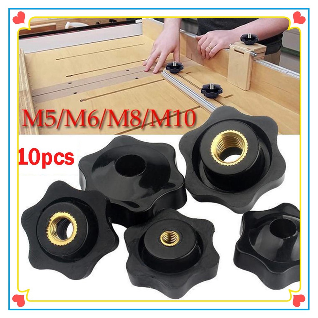 10pcs Through Hole Brass Female Thread Clamping Nuts Knob Handle M4 M6 ...
