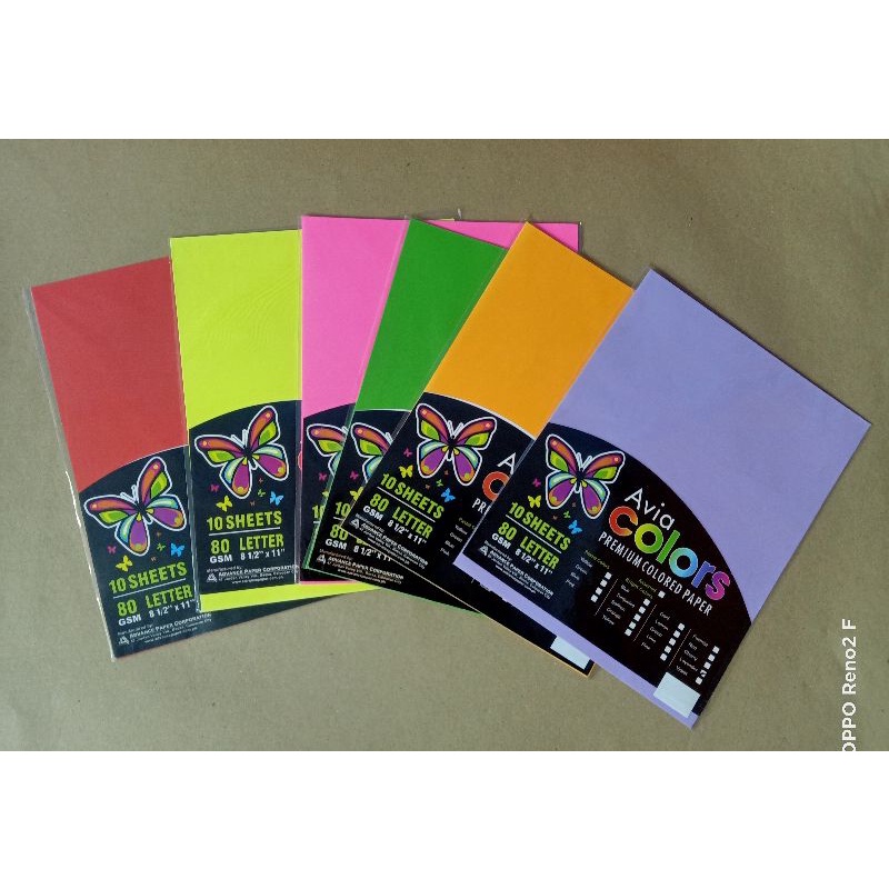 Avia Premium Colored Paper 80GSM Short 10sheets/pk Bright Colors ...