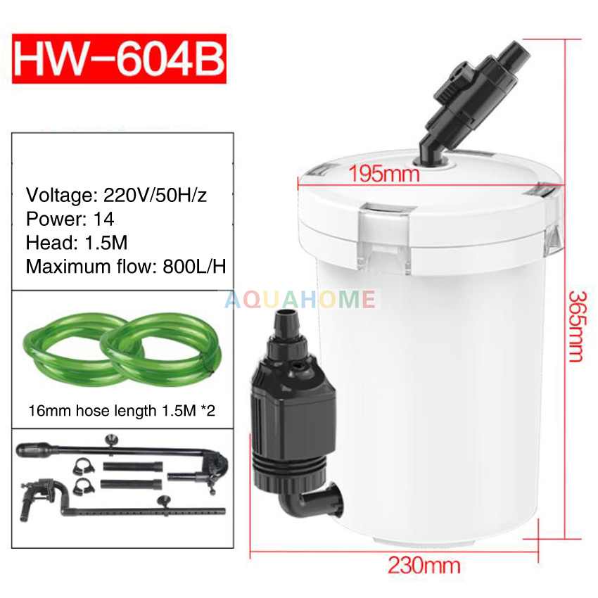 Sunsun External Filter HW603B/HW604B Canister With Pump 6/14 Watts 400L ...