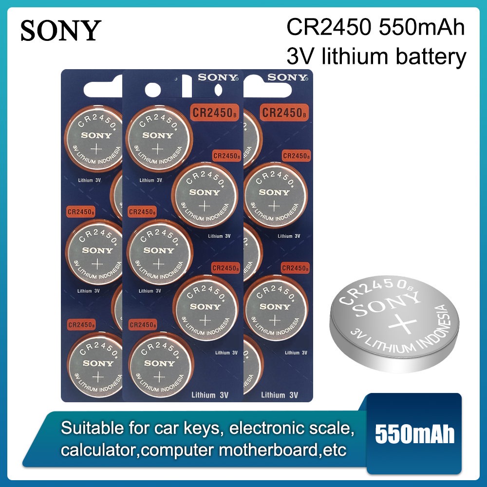 SONY CR2450 3V CR 2450 DL2050 BR2450 Lithium Button Cell Battery for ...