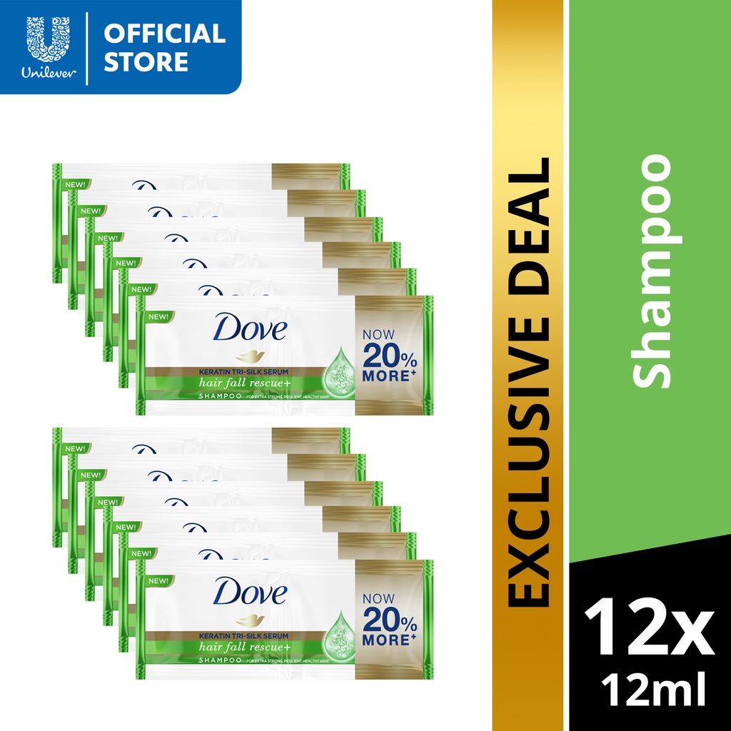 Dove Shampoo Hair Fall Rescue 12ML x12 | Shopee Philippines