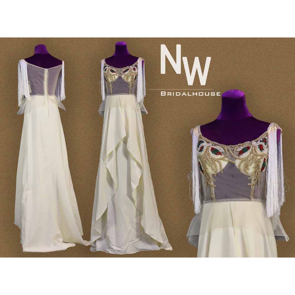 Noelle West Goddess White Gold Evening Gown | Shopee Philippines