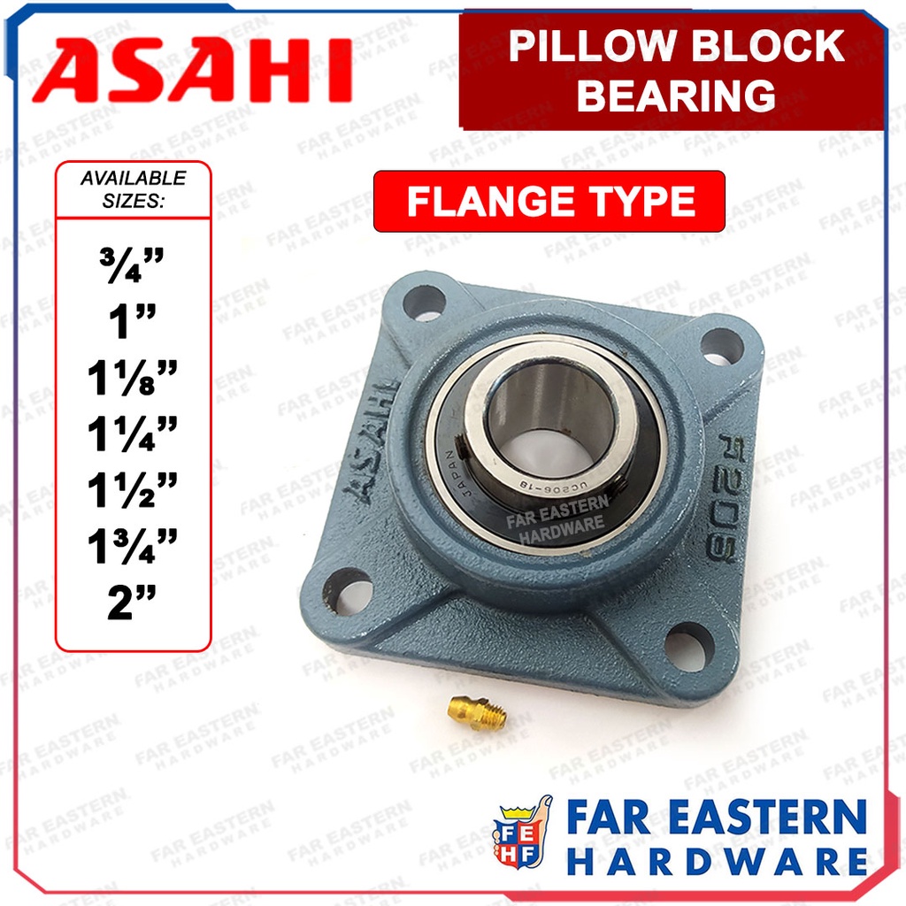 ASAHI UCF Pillow Block Bearing Flange Type 3/4” 1” 1-1/8” 1-1/4” 1-1/2” 1-3/4” 2” | Shopee ...