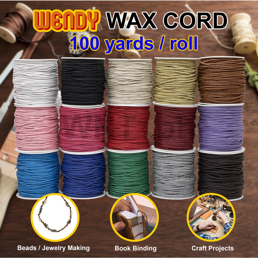 Wax Cord Premium 100 yards per roll (1.0mm, 1.5mm and 2.0mm) | Shopee ...