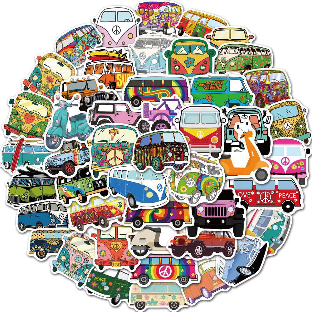 50Pcs/Set Tour Bus Series 01 Outdoor Travel Bus Motor Jeep SUV Stickers ...