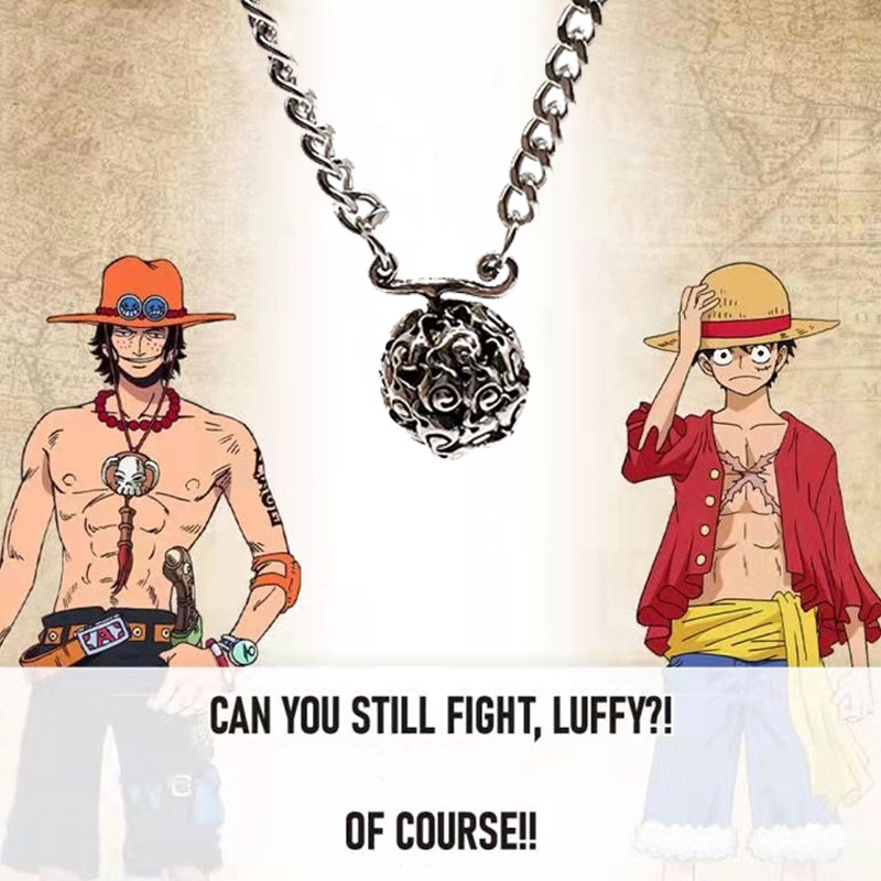 Anime One Piece Necklace Luffy Devil Fruit Zoro Ace Retro Metal Pendant ...