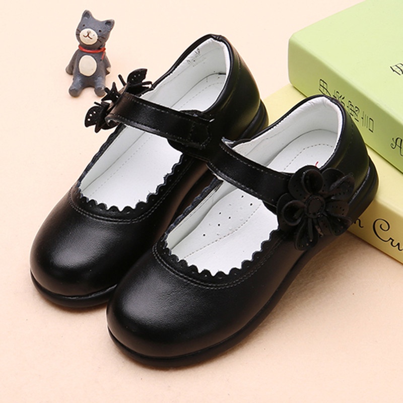 Girls' Black Shoes Elementary Students Children's Shoes Korean Soft ...