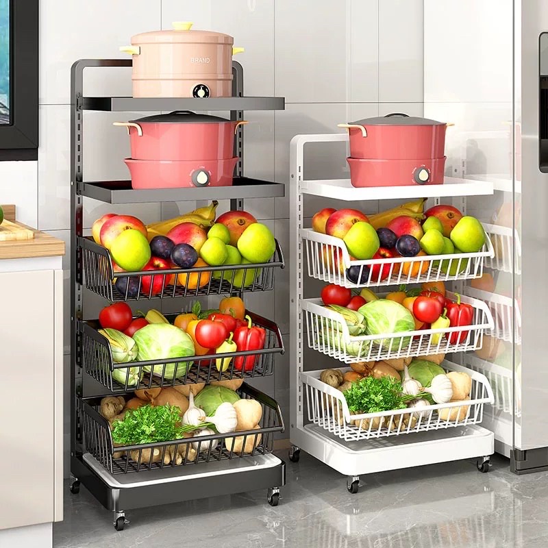 Stainless Steel Adjustable Multi-Layer Kitchen Shelf Rack Trolly ...