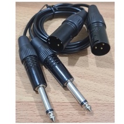 Dual XLR male to 6.35mm PL-55 mono Dual audio cable | Shopee Philippines