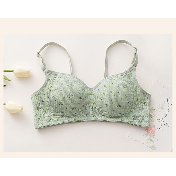 Japanese Style Floral Lace Underwear Women Push Up Bra Wireless Thin ...