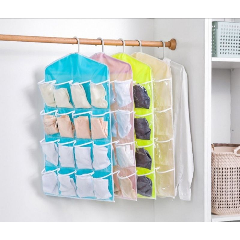 16-piece Hanging Rack For Underwear Storage, Hanging pouch | Shopee ...