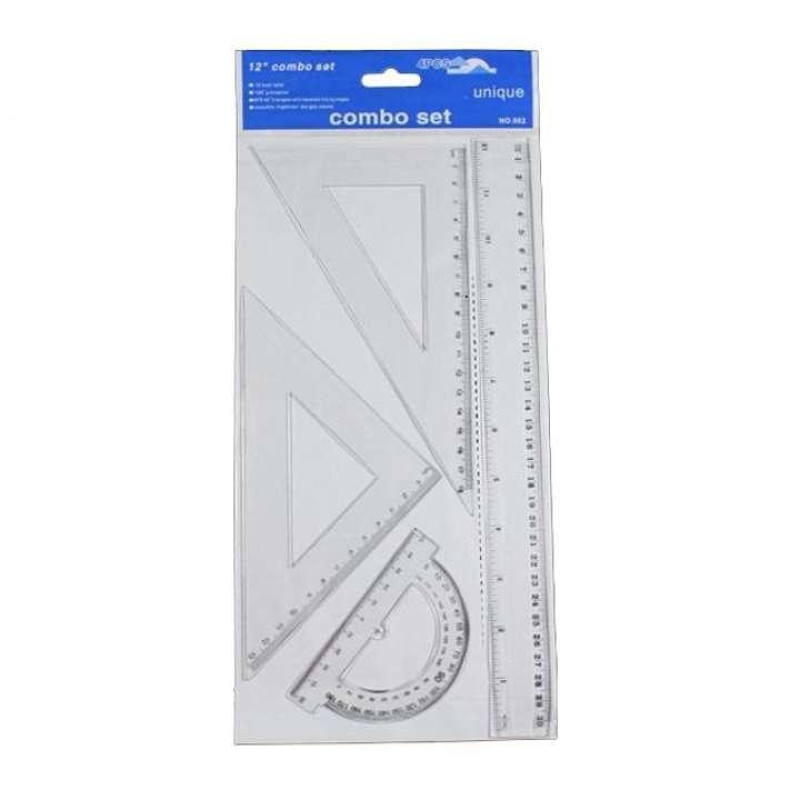 Ruler Set Protractor, Triangular And 4Pcs. | Shopee Philippines